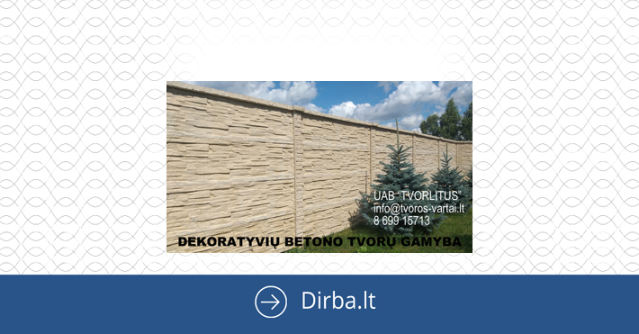 Dekoratyviu betono tvoru gamyba ir rengimas - Dirba.lt
