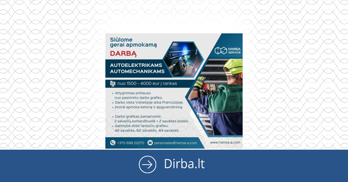 AUTOMECHANIKAS (SUNKVEŽIMIŲ SERVISE) - Dirba.lt